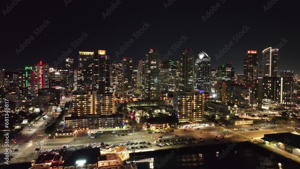 Vidéo Stock Night City At San Diego California United States ... Vidéo Stock Night City At San Diego California United States ...