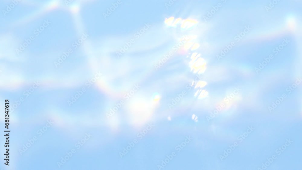 Blue abstract smooth bokeh light leak, water blurred motion, sunlight ...