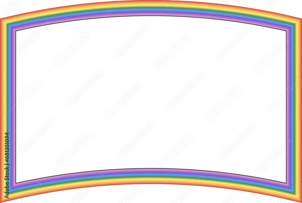 Rainbow frame Rectangle shape vintage frames badges label frames ...