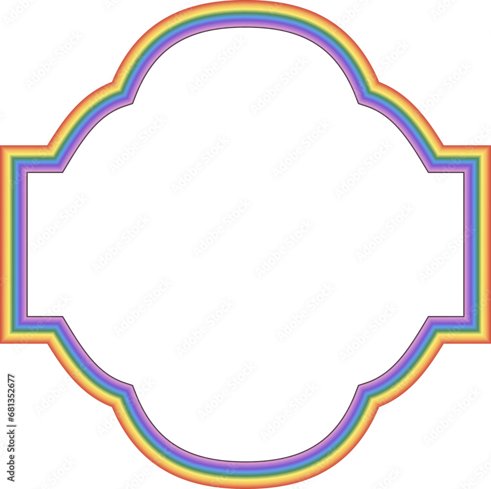 Rainbow frame Square shape vintage frames badges label frames banners ...