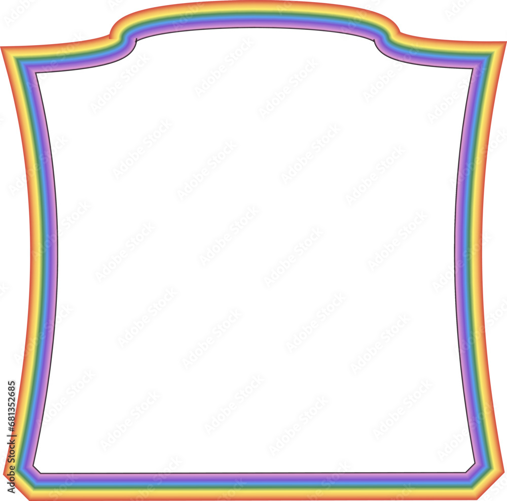 Rainbow frame Square shape vintage frames badges label frames banners ...