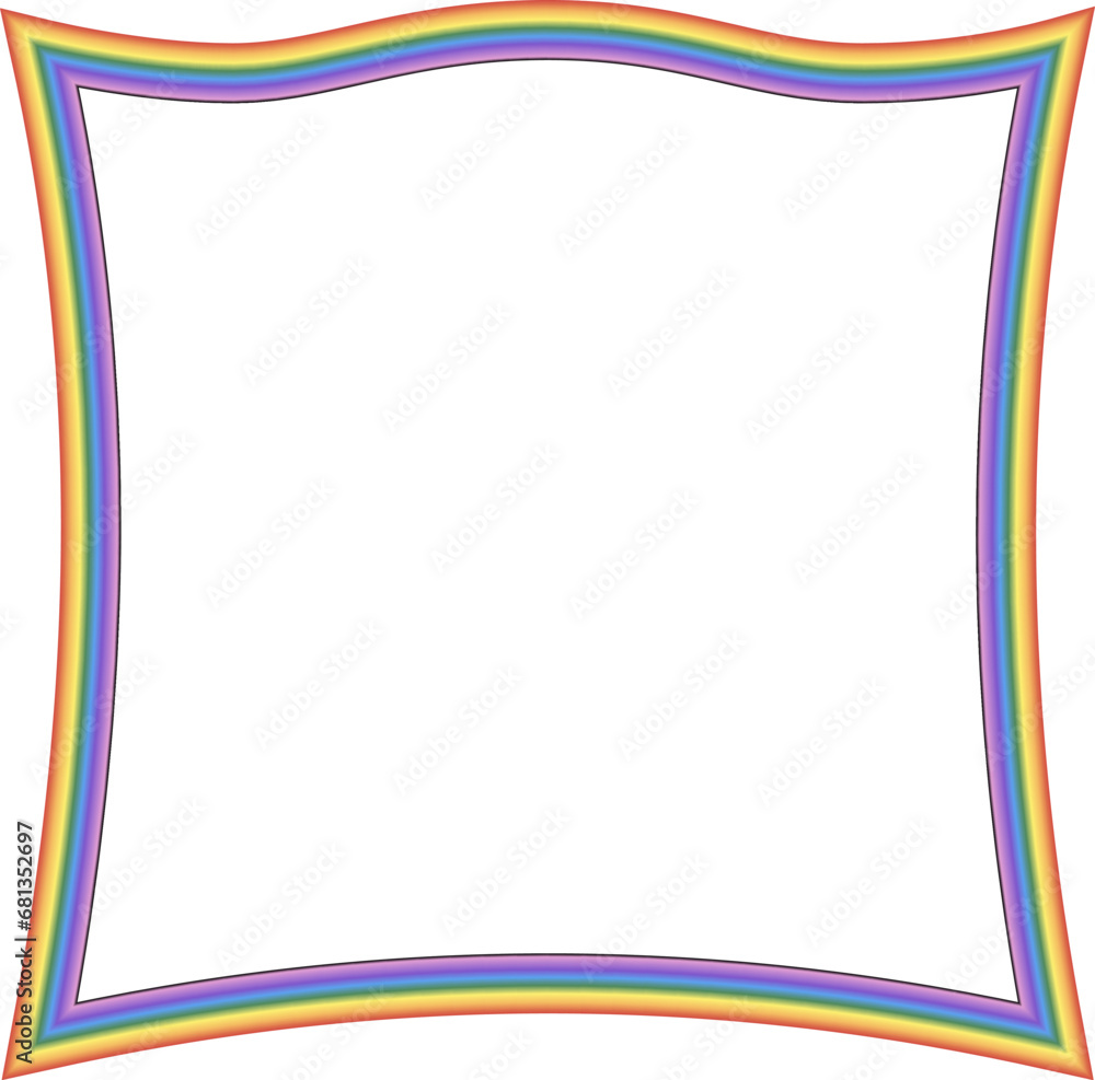 Rainbow frame Square shape vintage frames badges label frames banners ...