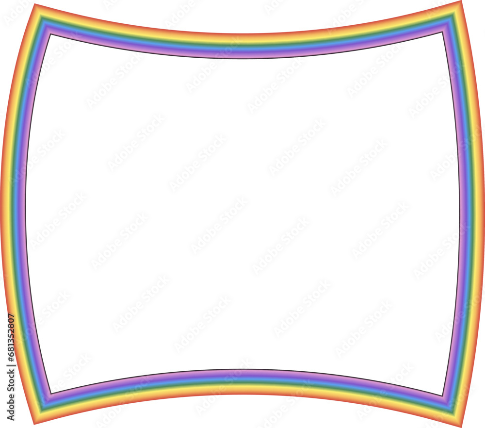 Rainbow frame Square shape vintage frames badges label frames banners ...