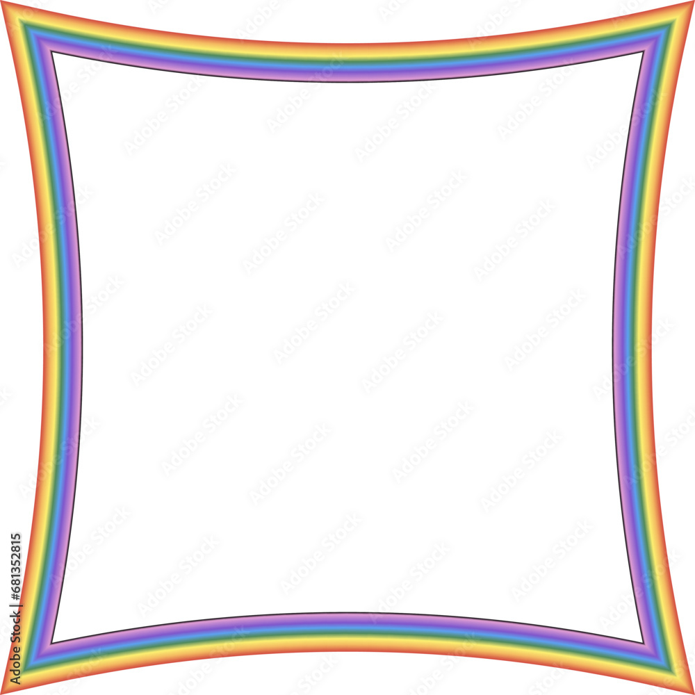 Rainbow frame Square shape vintage frames badges label frames banners ...