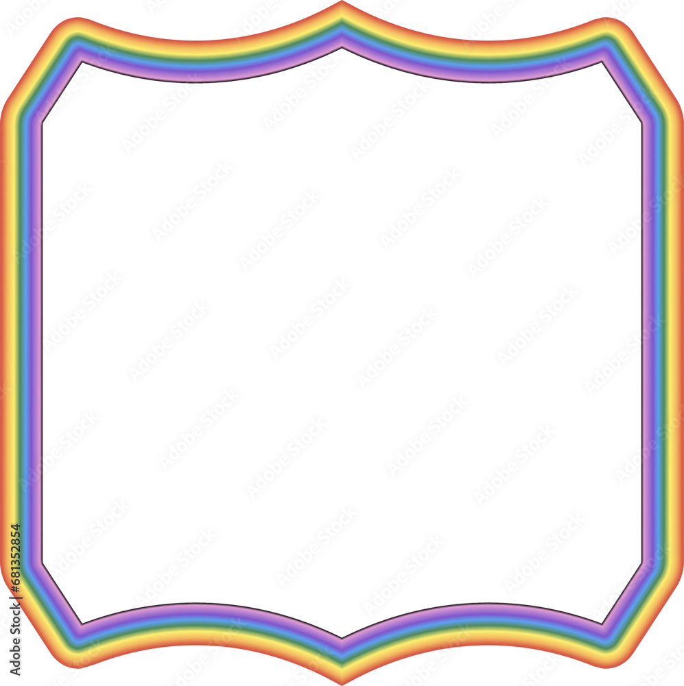Rainbow frame Square shape vintage frames badges label frames banners ...