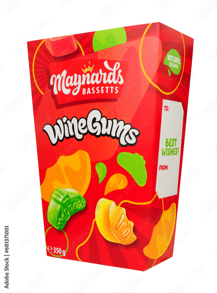Maynards Bassetts wine gums fruit flavoured gums in a 350g box Stock ...