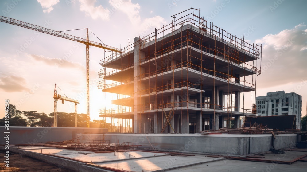 Construction background: A Construction site of large residential ...