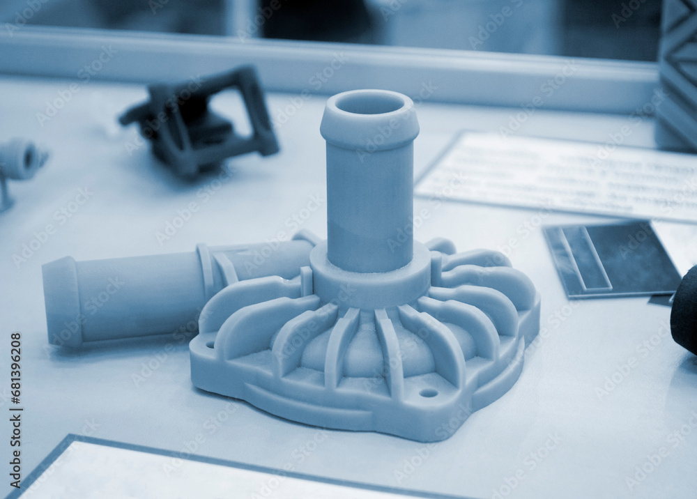 Abstract art object printed on 3D printer from photopolymer. SLA. Model ...