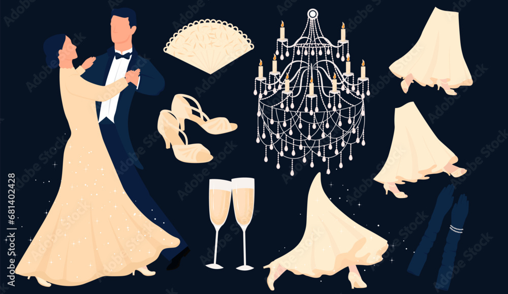 Beautiful couple at a gala night. Young man with his girlfriend. party ...