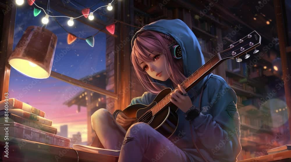 Serenade of Solitude: A Teen's Personal Space at Dusk. 4K Ultra HD ...