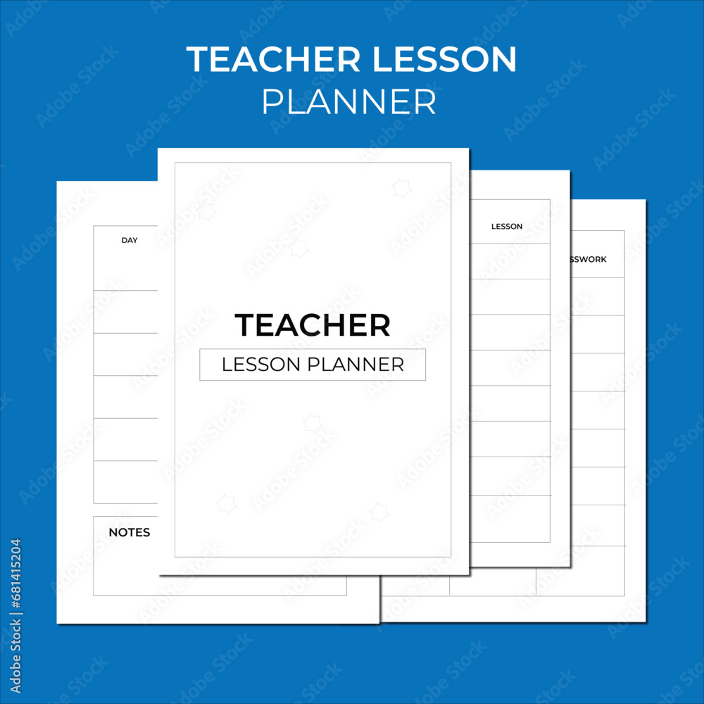 Teacher Lesson planner and study planner logbook journal tracker ...
