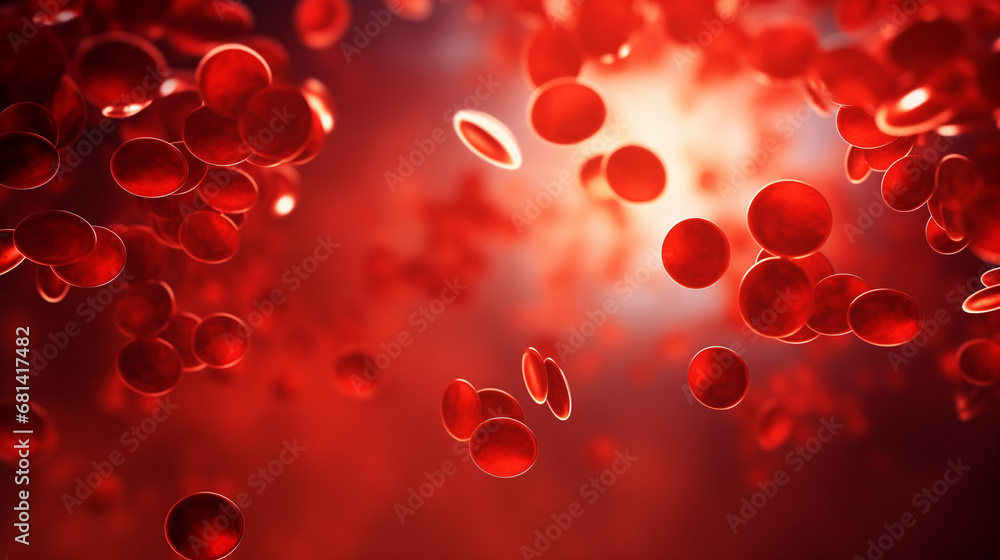 Red blood cells through microscope 3D model bloodstream medical ...