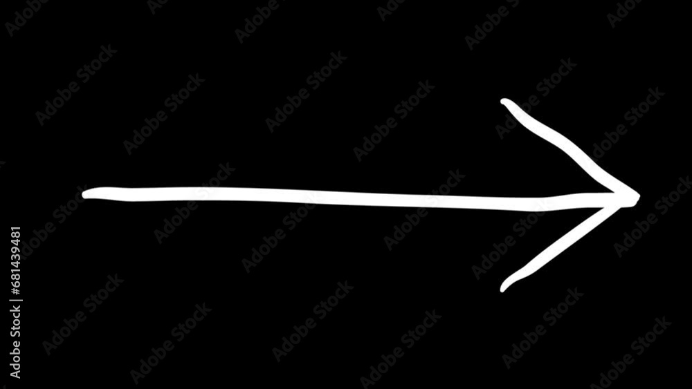 Set of Animated Hand Draw Arrows. White hand-drawn arrows isolated on ...