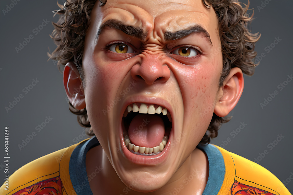 Angry Jewish Teenager Boy Yelling, Expressive Portrait. Generative AI ...