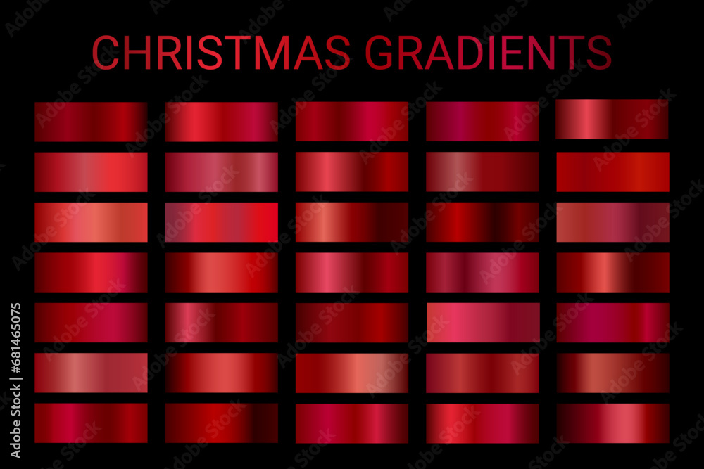 Christmas backgrounds red vector. Red color gradients palette set for ...
