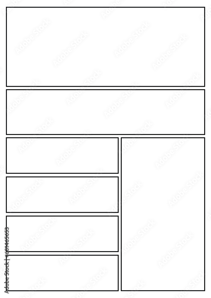 Manga storyboard layout A4 template for rapidly create papers and comic ...