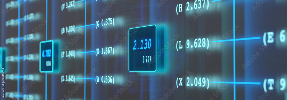 Node tree. Digital switch board with signal lights. Industry, data ...