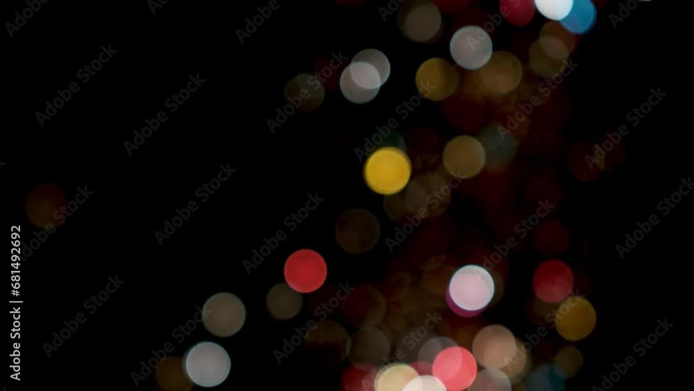 Small Blur Neon Lights transition. Bokeh Blur Circles Shimmering On ...