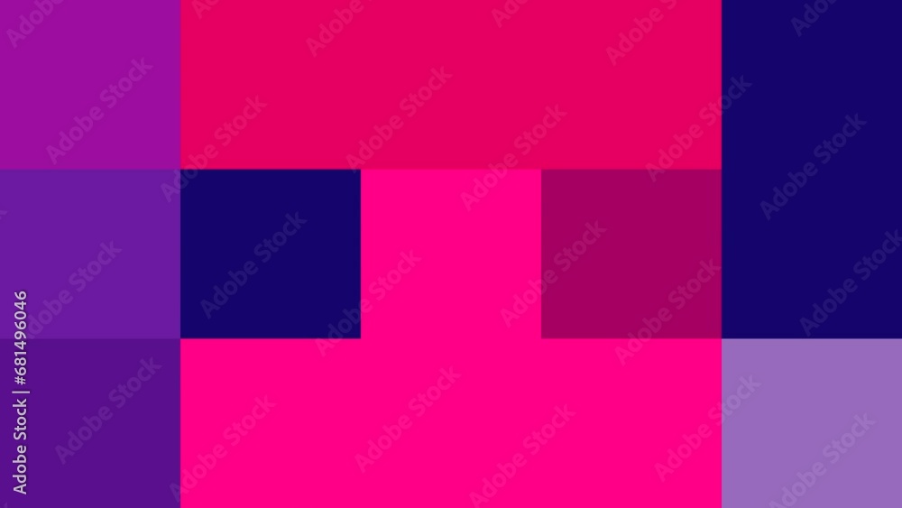 Animated pink and purple pixel, rippling mosaic. Squares pixel block ...