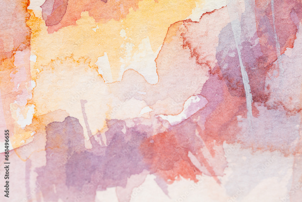 Watercolor paint stains. Background with faint texture and distressed ...