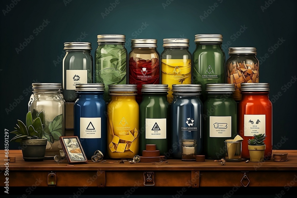 Championing Recycling: Engaging visuals depict people sorting ...