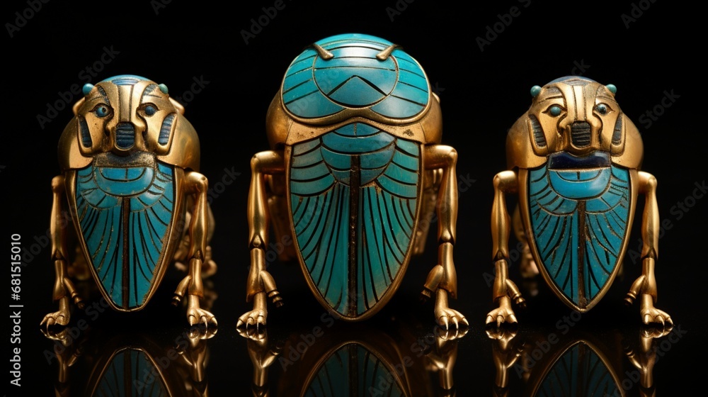 the role of scarab beetles as amulets in ancient Egyptian culture Stock ...