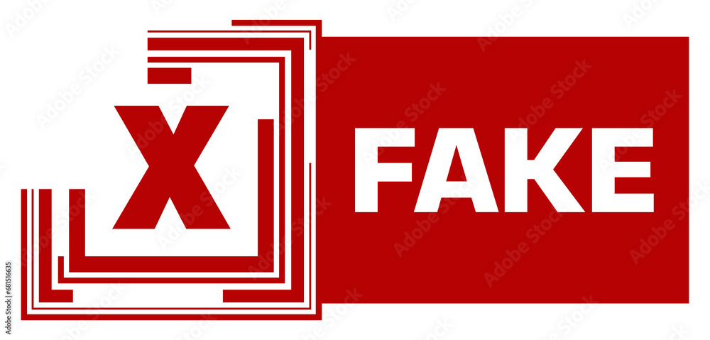 Fake Red Squares Borders Left Symbol Text Stock Illustration | Adobe Stock