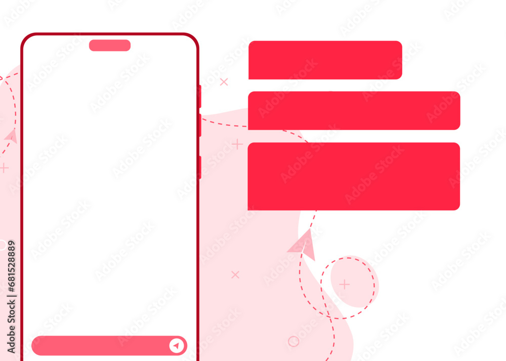 Social media design concept. Smart Phone with carousel style messenger ...