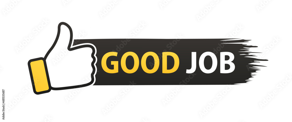Good job banner with thumbs up. Good job ok recommend thumb up sticker ...