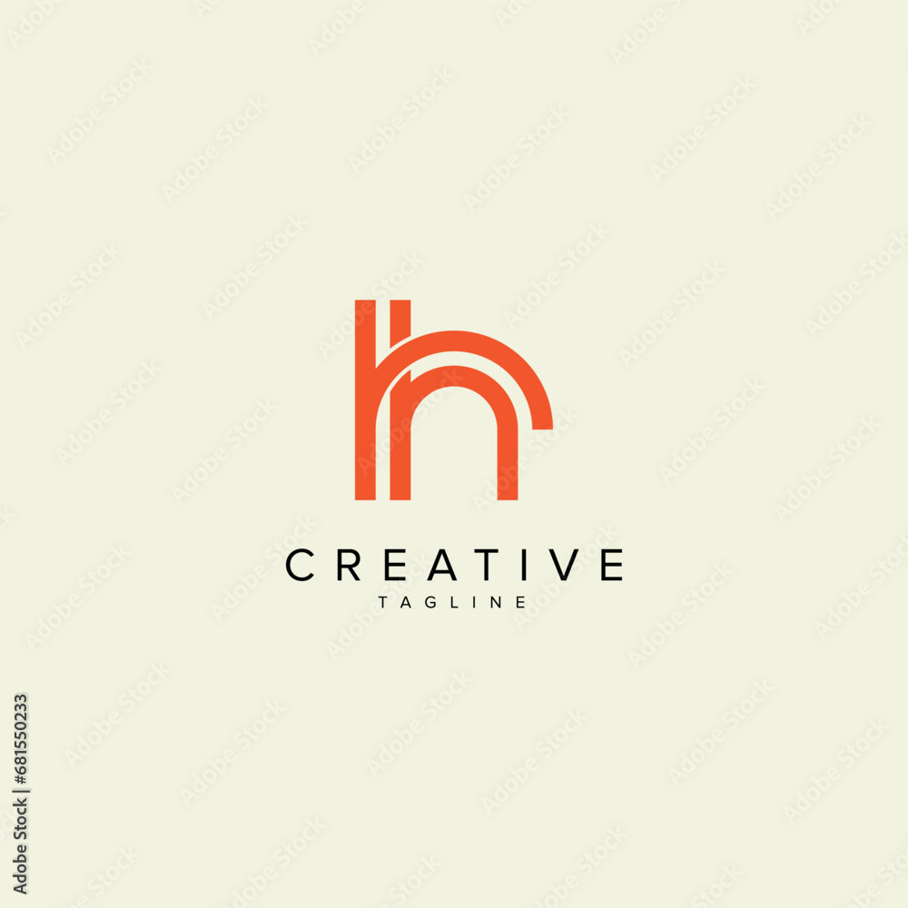 Alphabet RH HR letter modern monogram style logo vector template. Stock ...