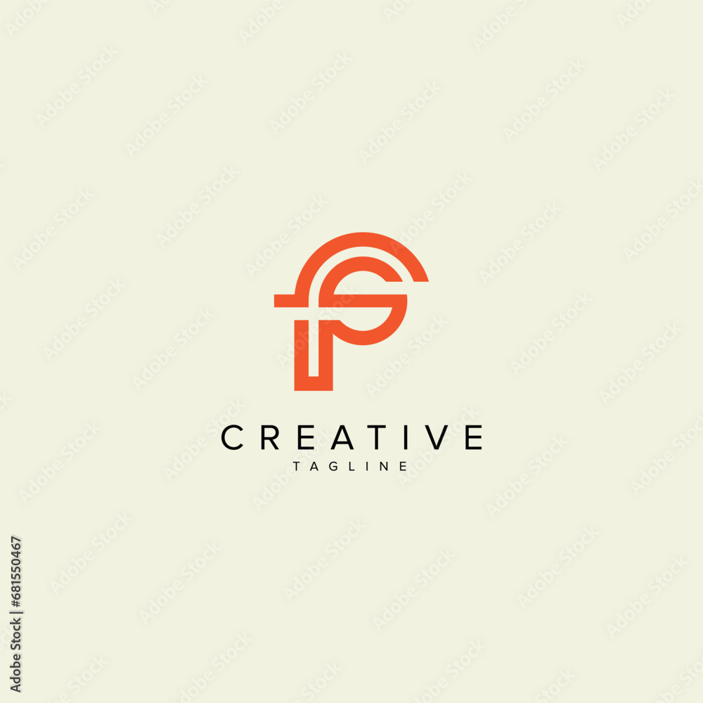 Alphabet FS SF letter modern monogram style logo vector template. Stock ...
