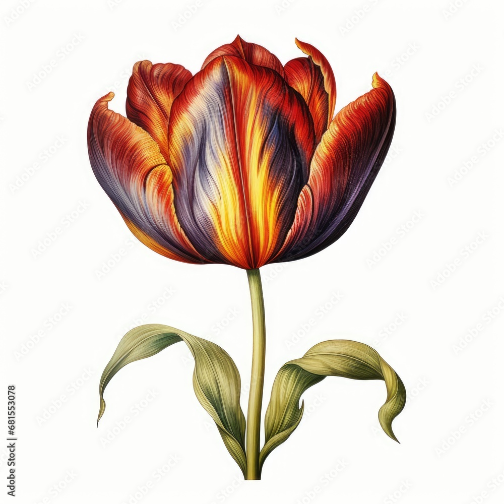 tulip detailed watercolor painting fruit vegetable clipart botanical ...