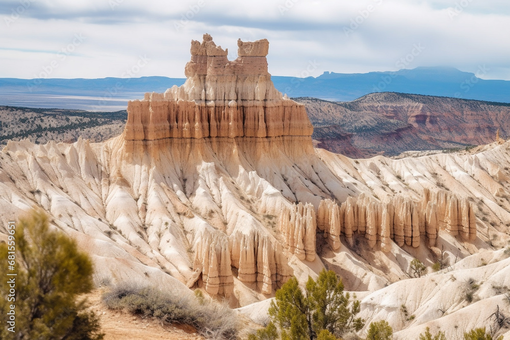 rugged grandeur of rocky mountain plateau in Arizona, with its jagged ...