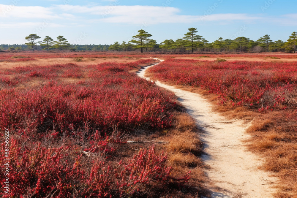 unique beauty of cranberry bog on Cape Cod, embodying seasonal ...