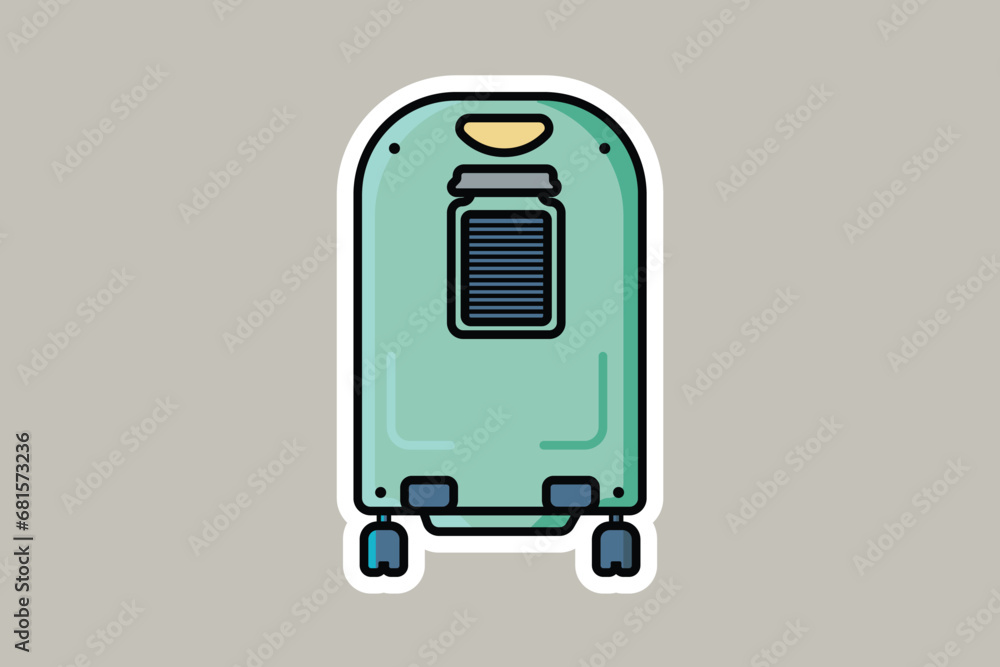 Hospital Oxygen Concentrator Sticker vector illustration. Medical ...