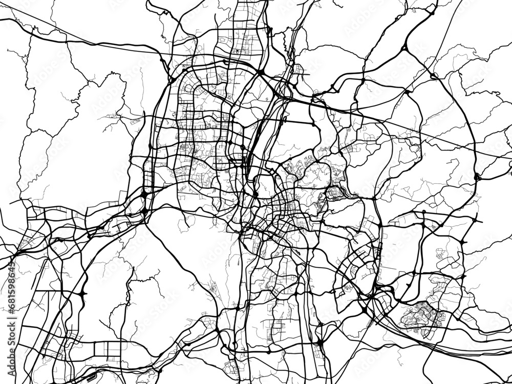 Vector road map of the city of Guiyang in the People's Republic of ...