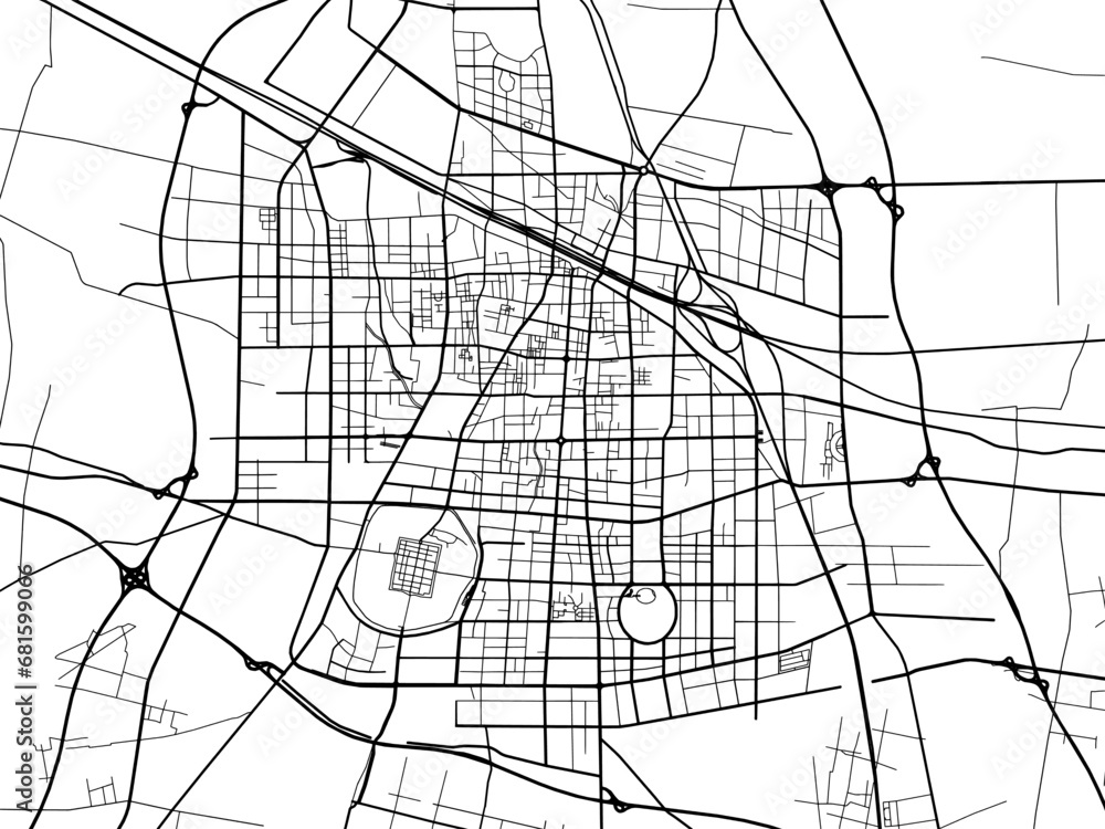 Vector road map of the city of Shangqiu in the People's Republic of ...