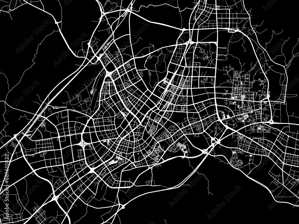 Vector road map of the city of Yiwu in People's Republic of China (PRC ...