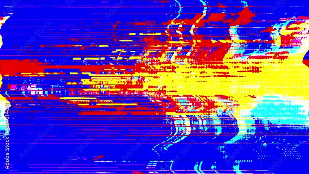 Damaged console retro tv screen vhs filter effect 4k strip rolling ...