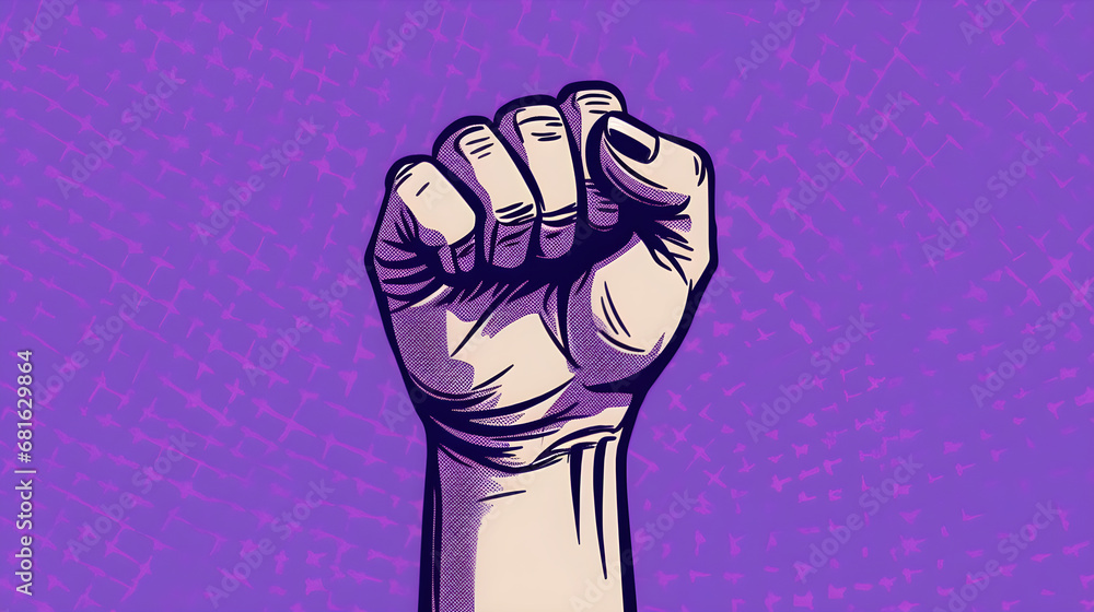 puño cerrado en señal de lucha por el dia internacional de la mujer 8 ...