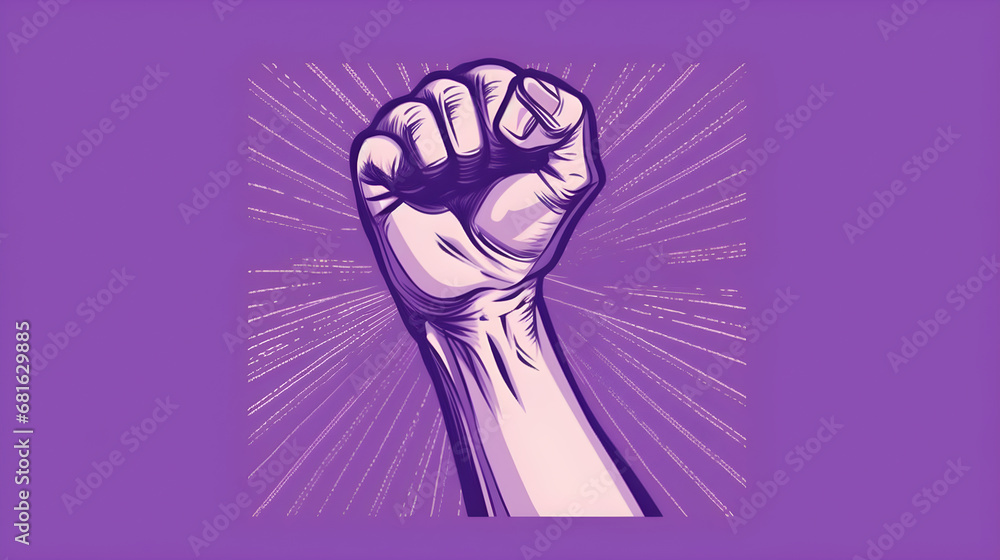 puño cerrado en señal de lucha por el dia internacional de la mujer 8 ...