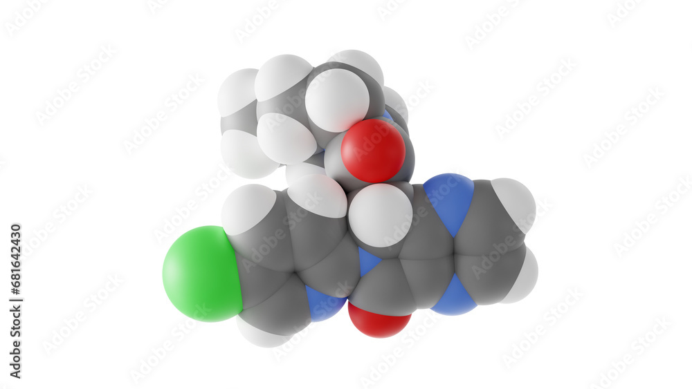 zopiclone molecule, cyclopyrrolone, molecular structure, isolated 3d ...