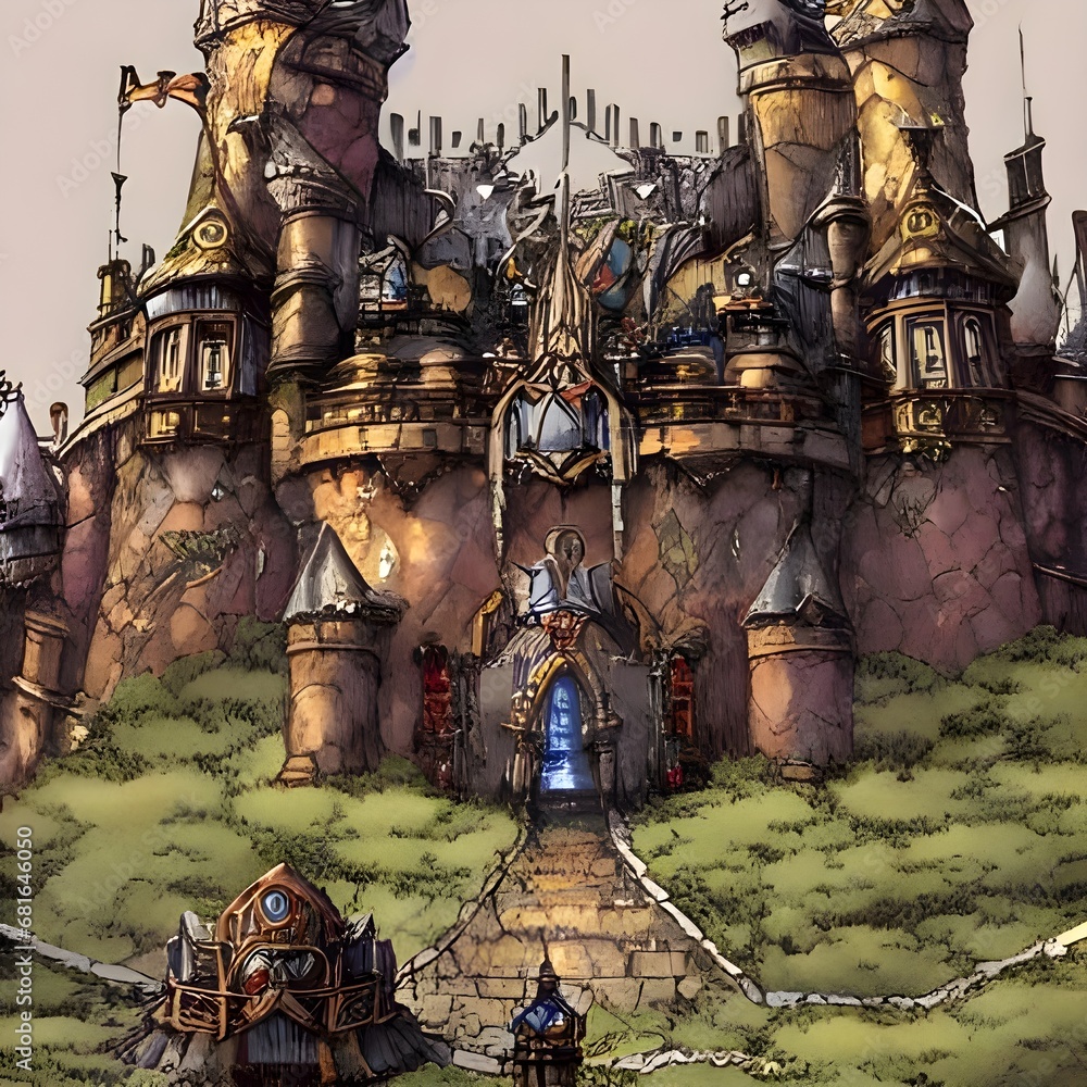 Fantasy castle, fantasy art, world of warcraft, concept art. Stock ...