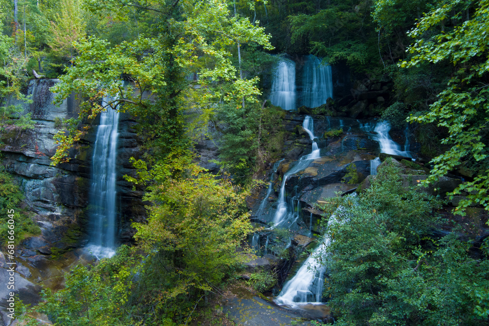 Twin Falls, a multiple cascade of waterfalls in the forest of South ...