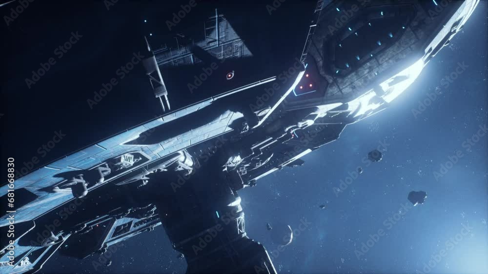 The alien craft sails through the endless expanse of the universe Stock Video | Adobe Stock