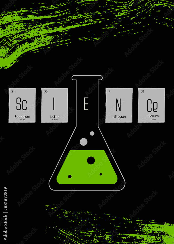 National Science day background design with science stuff. Table of ...