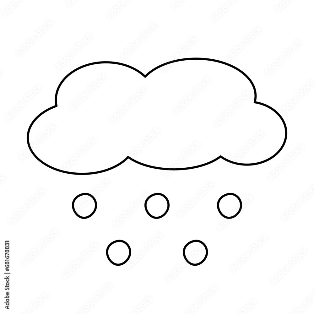 Hail weather icon. Cloud with hail outline icon in vector SVG ...