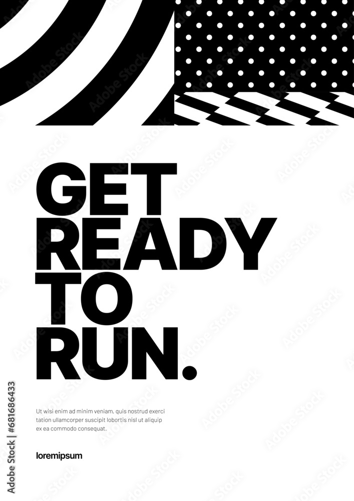 Vector layout template design for run, championship or sports event ...