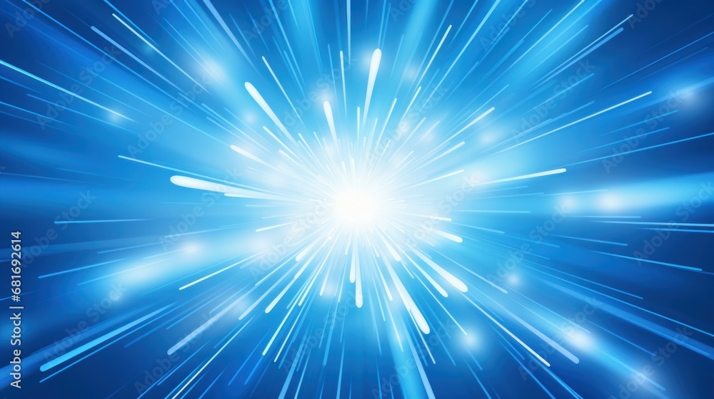 a bright blue background with a burst of light in the middle of the ...