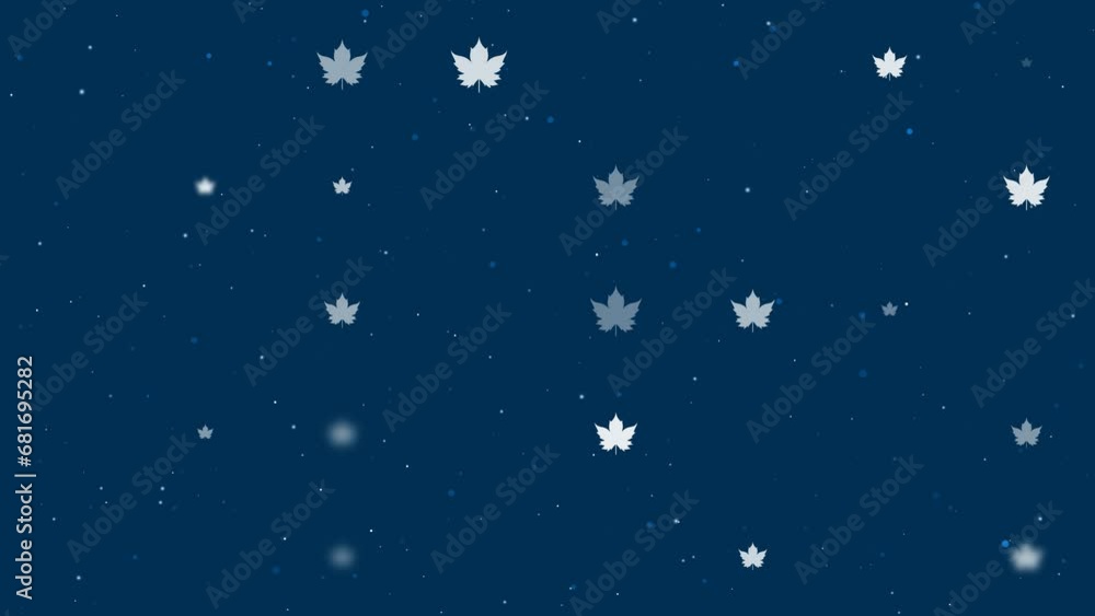 Template animation of evenly spaced maple leaf symbols of different ...